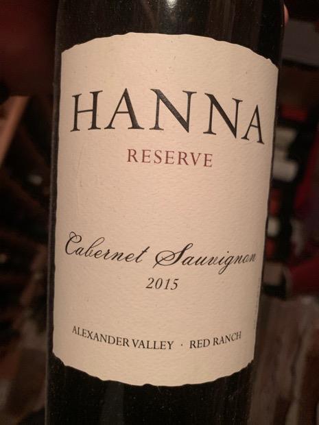 2015 Hanna Cabernet Sauvignon Red Ranch, USA, California, Sonoma County ...