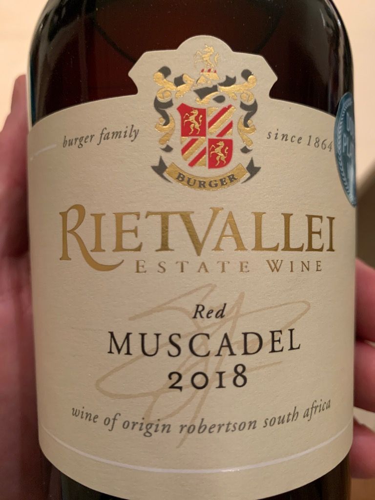 2018 Rietvallei Estate Wine Muscadel Red, South Africa, Breede River ...