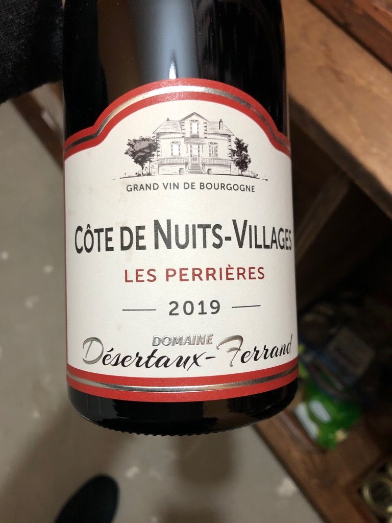 2019 Domaine Désertaux-Ferrand Côte de Nuits Villages Les Perrières ...