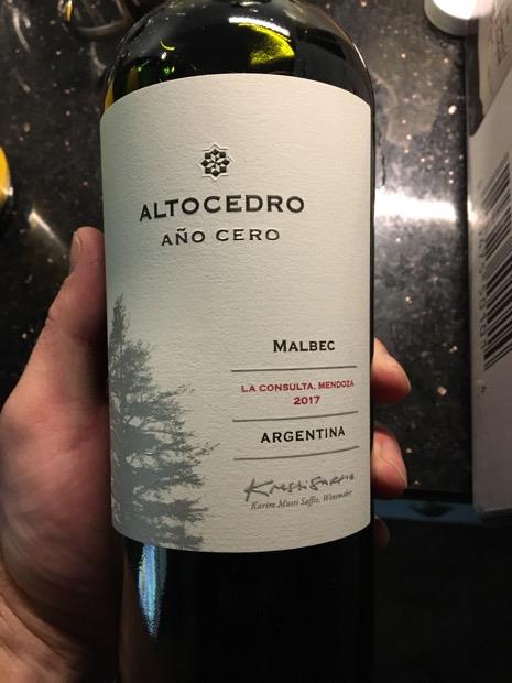 2017 Altocedro Malbec Ano Cero, Argentina, Mendoza, Valle de Uco, La ...