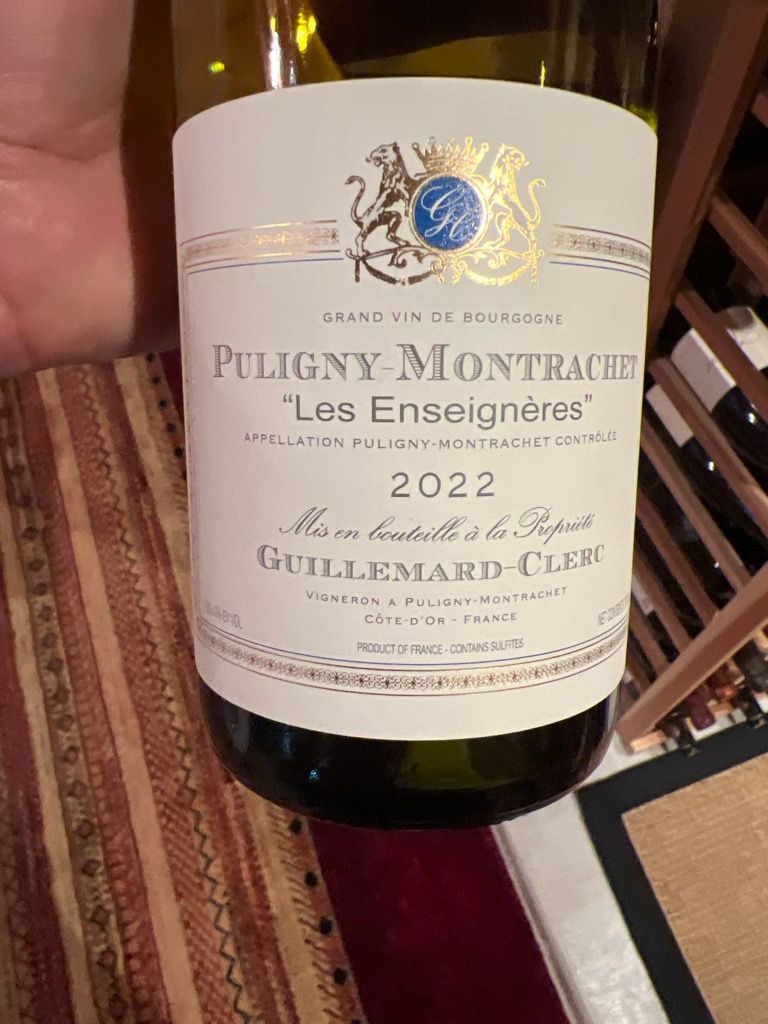 2023 Guillemard-Clerc Puligny-Montrachet Les Enseignères, France ...