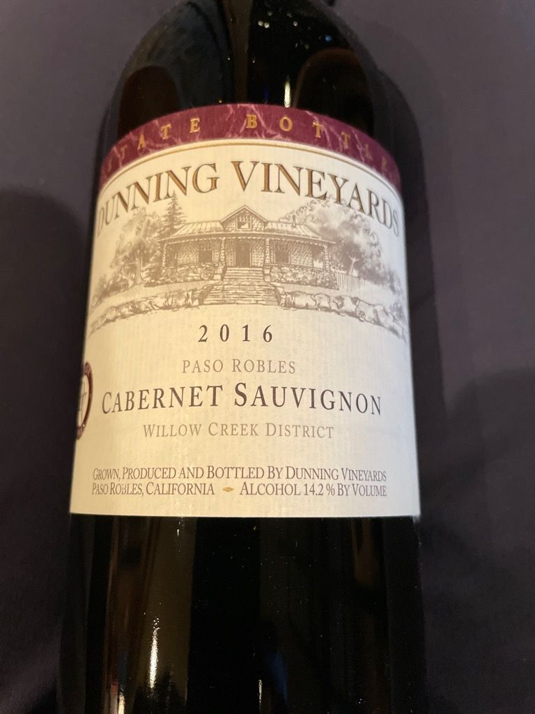 2016 Dunning Vineyards Cabernet Sauvignon, USA, California, Central ...