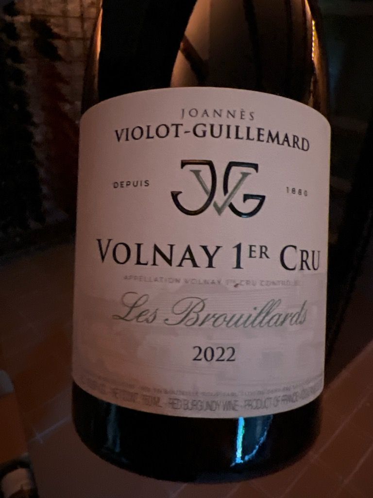 2022 Joannès Violot-Guillemard Volnay 1er Cru Les Brouillards, France, Burgundy, Côte de Beaune ...