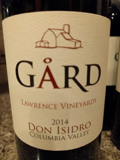 2014 Gård Vintners Don Isidro Lawrence Vineyards, USA, Washington ...