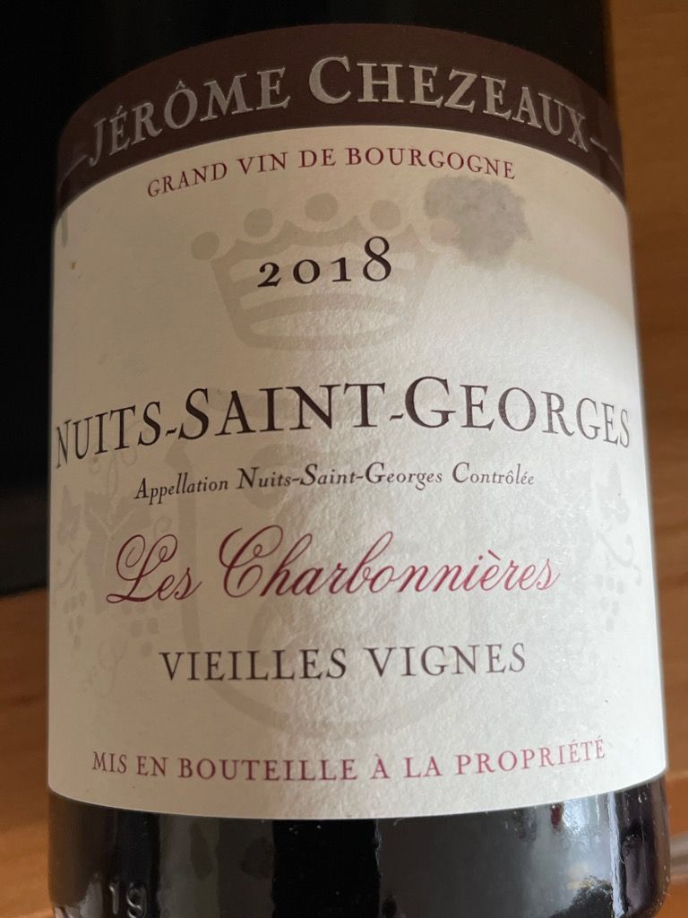 2020 Jérôme Chezeaux Nuits St. Georges Les Charbonnières Vieilles ...
