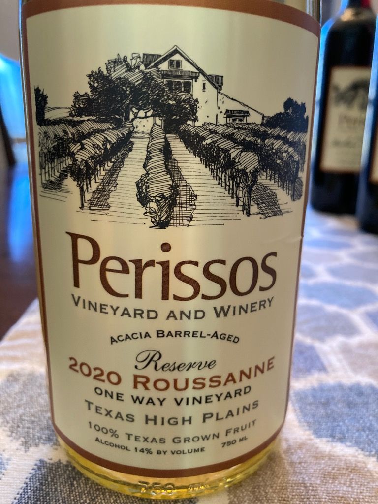 2020 Perissos Vineyard and Winery Roussanne Acacia Barrel Aged Reserve ...