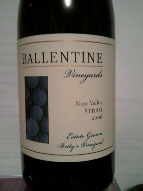 2004 Ballentine Vineyards Syrah Betty's Vineyard, USA, California, Napa ...