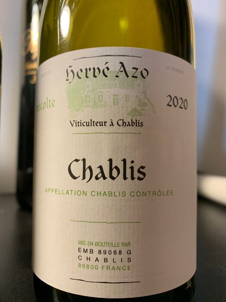 2020 Domaine Hervé Azo Chablis, France, Burgundy, Chablis - CellarTracker