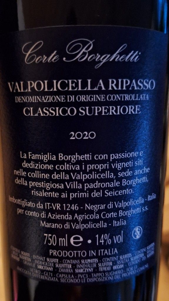 2021 Corte Borghetti Ripasso della Valpolicella Classico Superiore ...