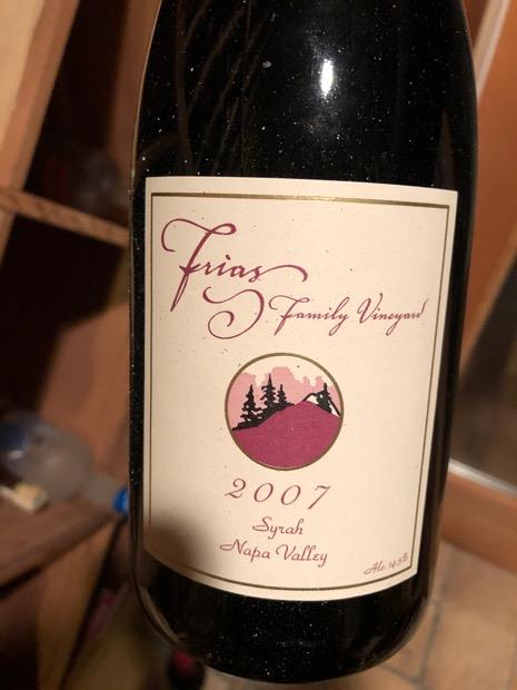 2007 Frias Family Vineyard Syrah, USA, California, Napa Valley ...