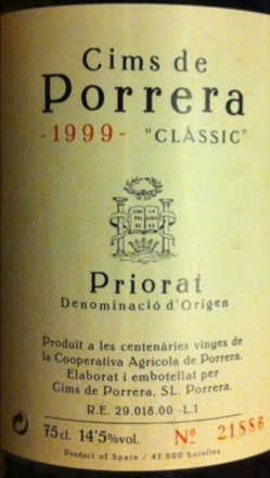1999 Cims de Porrera Priorat Classic, Spain, Catalunya, Priorat ...