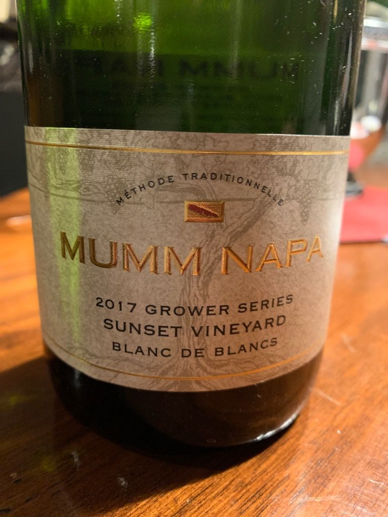 2018 Mumm Napa Grower Series Blanc de Blancs Sunset Vineyard, USA ...