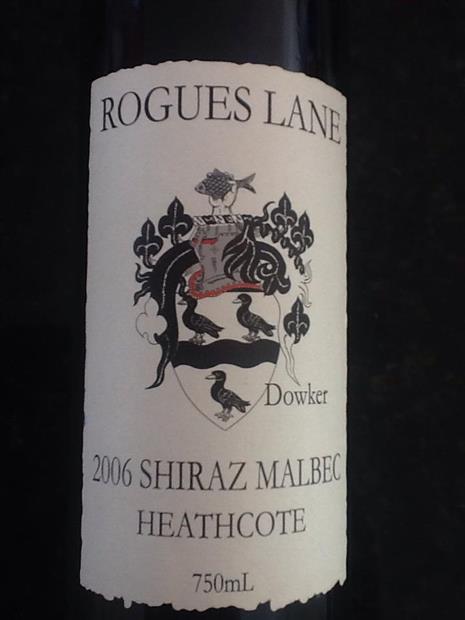 2004 Rogues Lane Vineyard Shiraz Malbec, Australia, Victoria, Central ...