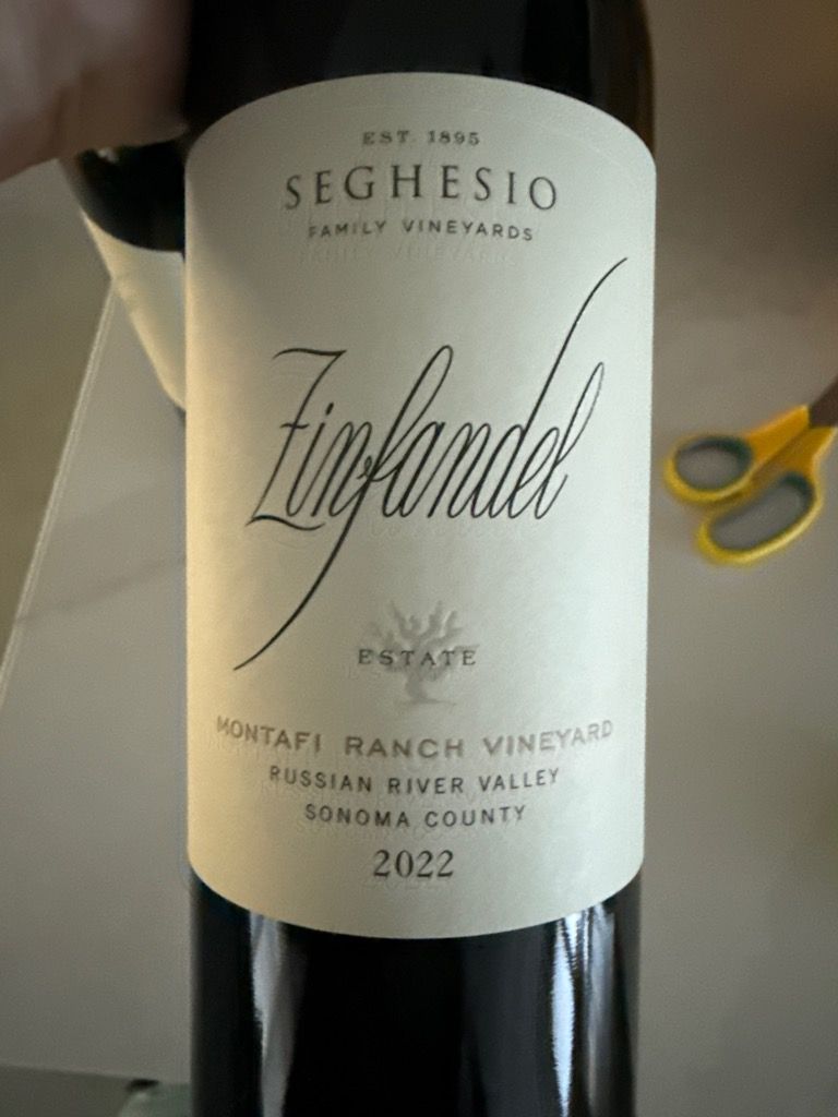 2022 Seghesio Family Vineyards Zinfandel Montafi Ranch Vineyard, USA ...