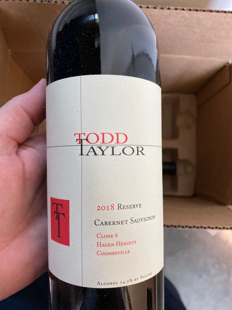 2019 Todd Taylor Cabernet Sauvignon Reserve Clone 8 Hagen Heights, USA ...
