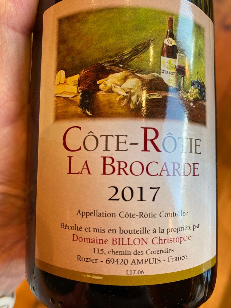 2017 Christophe Billon Côte-Rôtie La Brocarde, France, Rhône, Northern ...