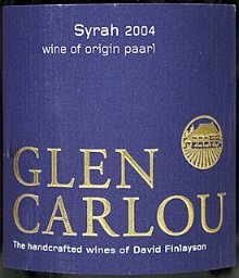2004 Glen Carlou Syrah, South Africa, Coastal Region, Paarl - CellarTracker
