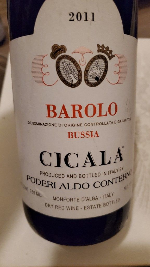 2011 Poderi Aldo Conterno Barolo Cicala, Italy, Piedmont, Langhe ...