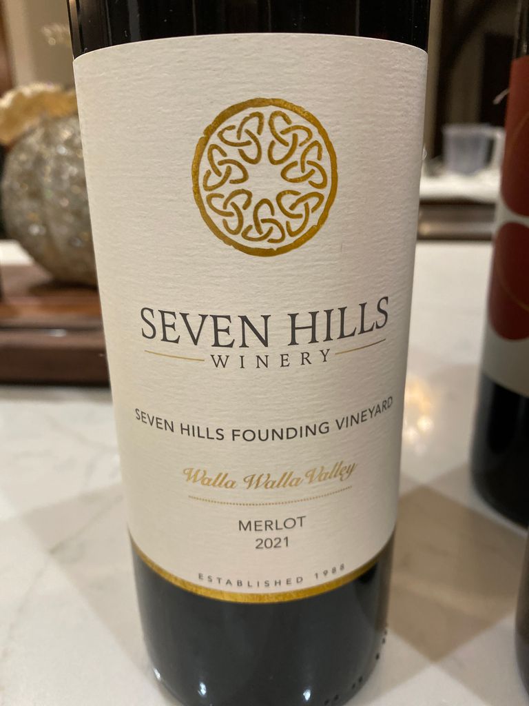 2021 Seven Hills Winery Merlot Walla Walla Valley, USA, Washington, Columbia Valley, Walla Walla ...