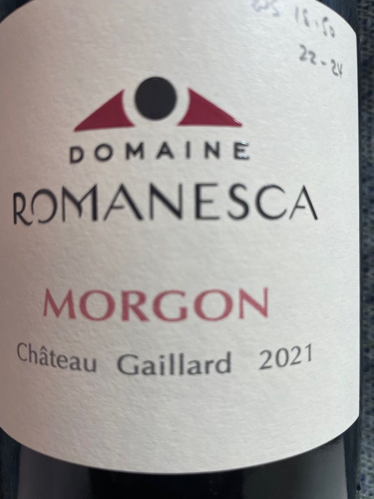 2020 Domaine Romanesca Morgon Chateau Gaillard, France, Burgundy ...
