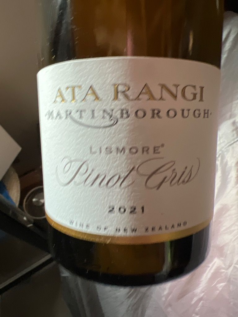 2021 Ata Rangi Pinot Gris Lismore, New Zealand, North Island, Wairarapa ...