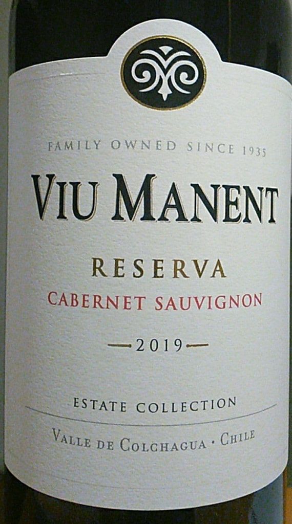 2019 Viu Manent Cabernet Sauvignon Reserva, Chile, Rapel Valley, Colchagua Valley - CellarTracker