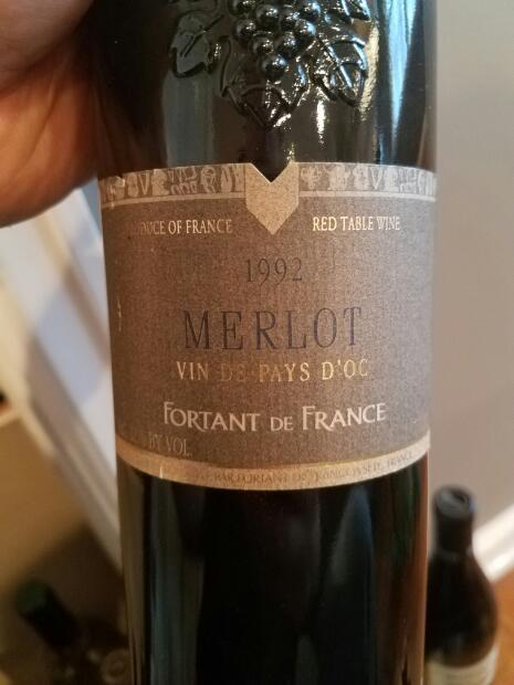 1991 Fortant Merlot Vin de Pays d'Oc, France, Languedoc Roussillon, Vin ...