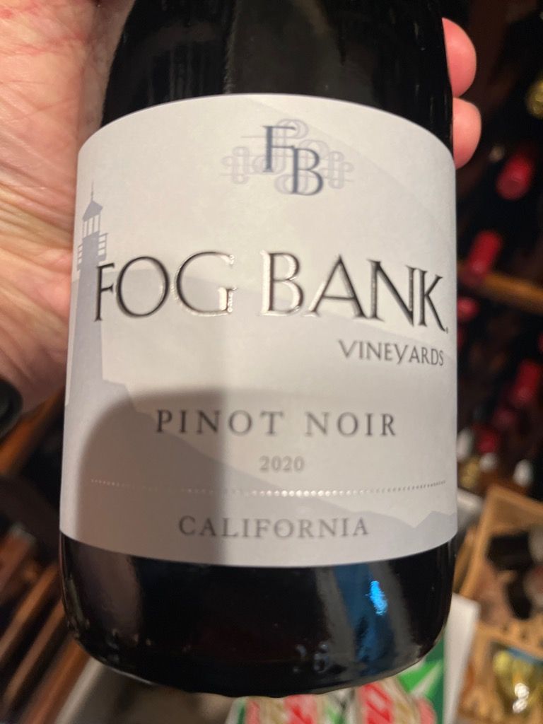 2019 Fog Bank Vineyards Pinot Noir, USA, California, Central Coast ...