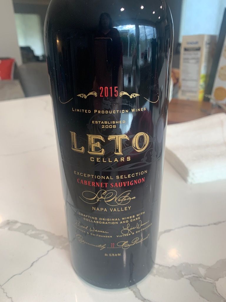 2015 Leto Cellars Cabernet Sauvignon Exceptional Selection St. Helena ...
