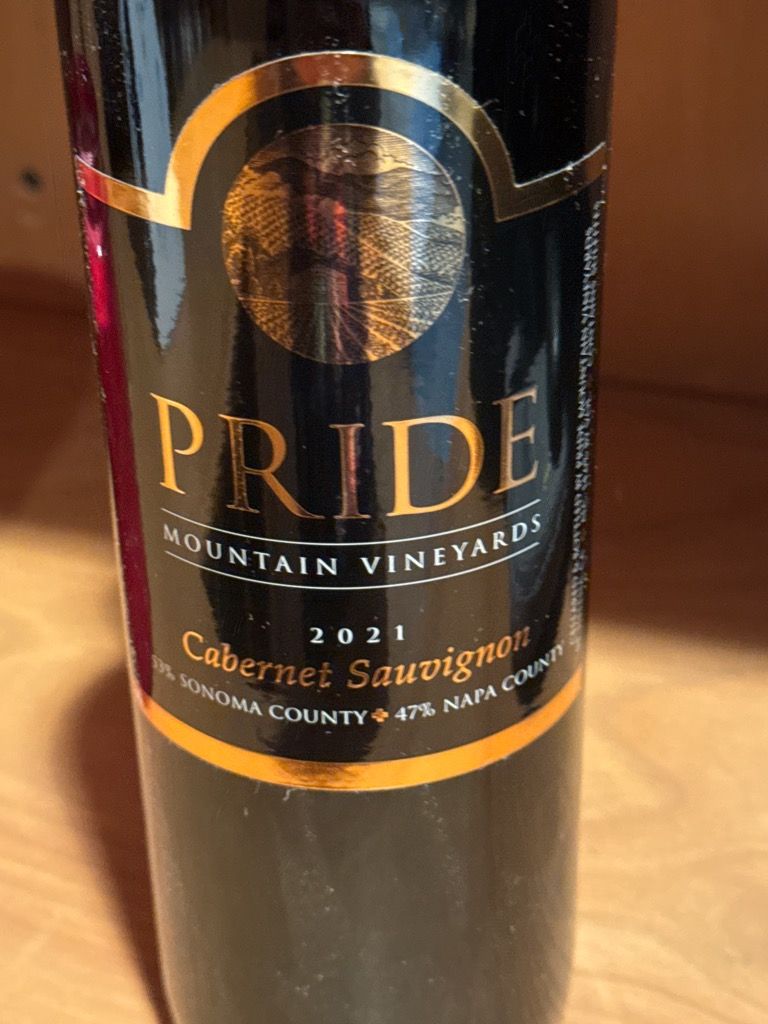 2021 Pride Mountain Vineyards Cabernet Sauvignon Premiere Napa Valley ...