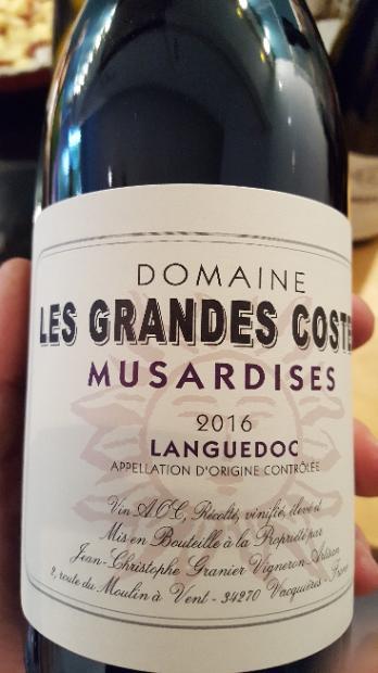 2016 Domaine les Grandes Costes Coteaux du Languedoc Musardises, France ...