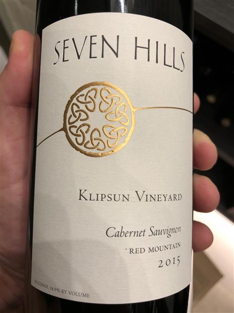 2015 Seven Hills Winery Cabernet Sauvignon Klipsun Vineyard, USA, Washington, Columbia Valley ...
