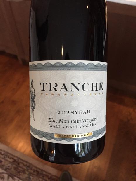 2012 Tranche Cellars Syrah Estate Blue Mountain Vineyard, USA ...