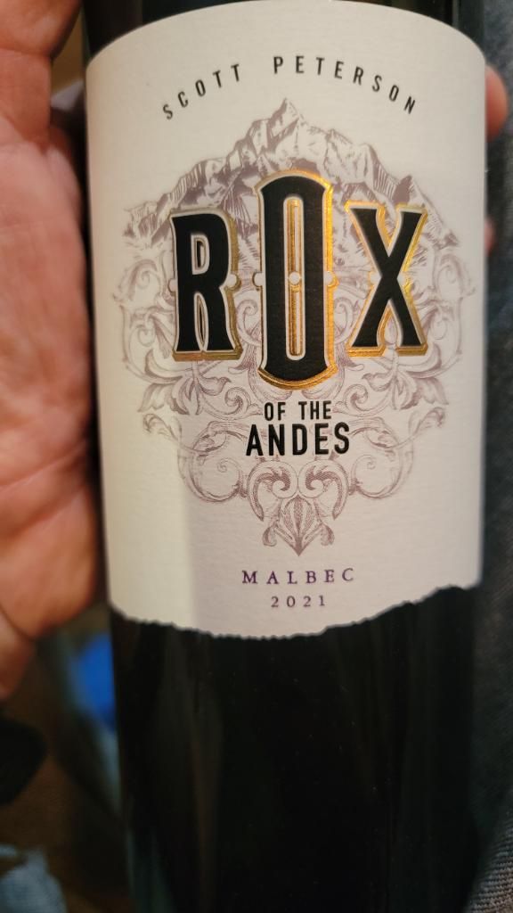 2021 Scott Peterson ROX of the Andes Malbec, Argentina, Mendoza ...