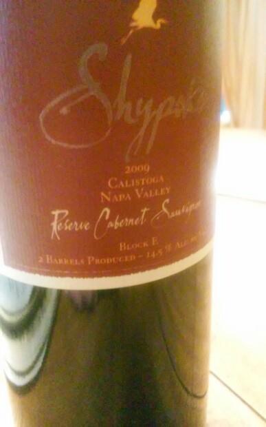 2009 Shypoke Cellars Cabernet Sauvignon RESERVE 'E BLOCK', USA ...