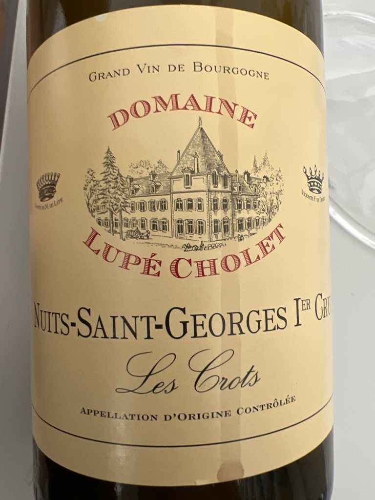 2014 Lupé-Cholet Nuits St. Georges 1er Cru Les Crots, France, Burgundy, Côte de Nuits, Nuits St ...