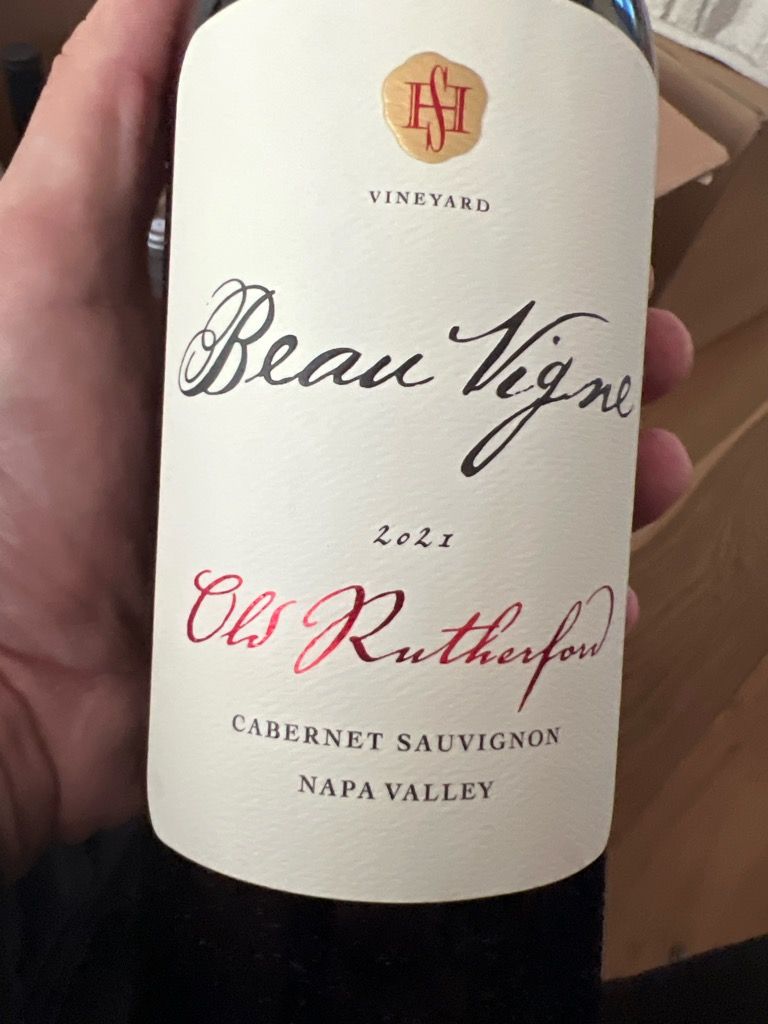 2021 Beau Vigne Cabernet Sauvignon Old Rutherford, USA, California ...
