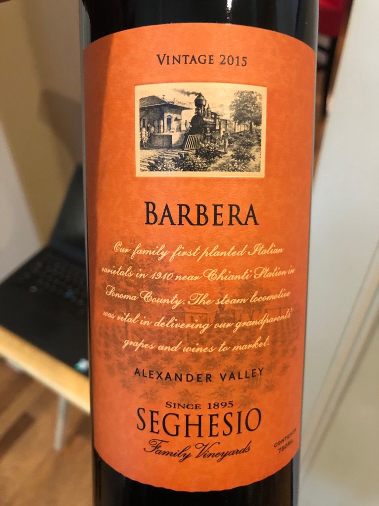 2015 Seghesio Family Vineyards Sangiovese Chianti Station, USA ...