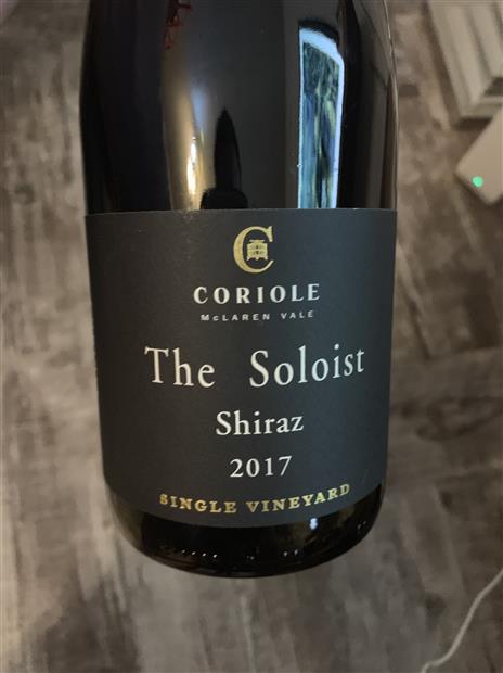 2017 Coriole Shiraz The Soloist, Australia, South Australia, Fleurieu ...