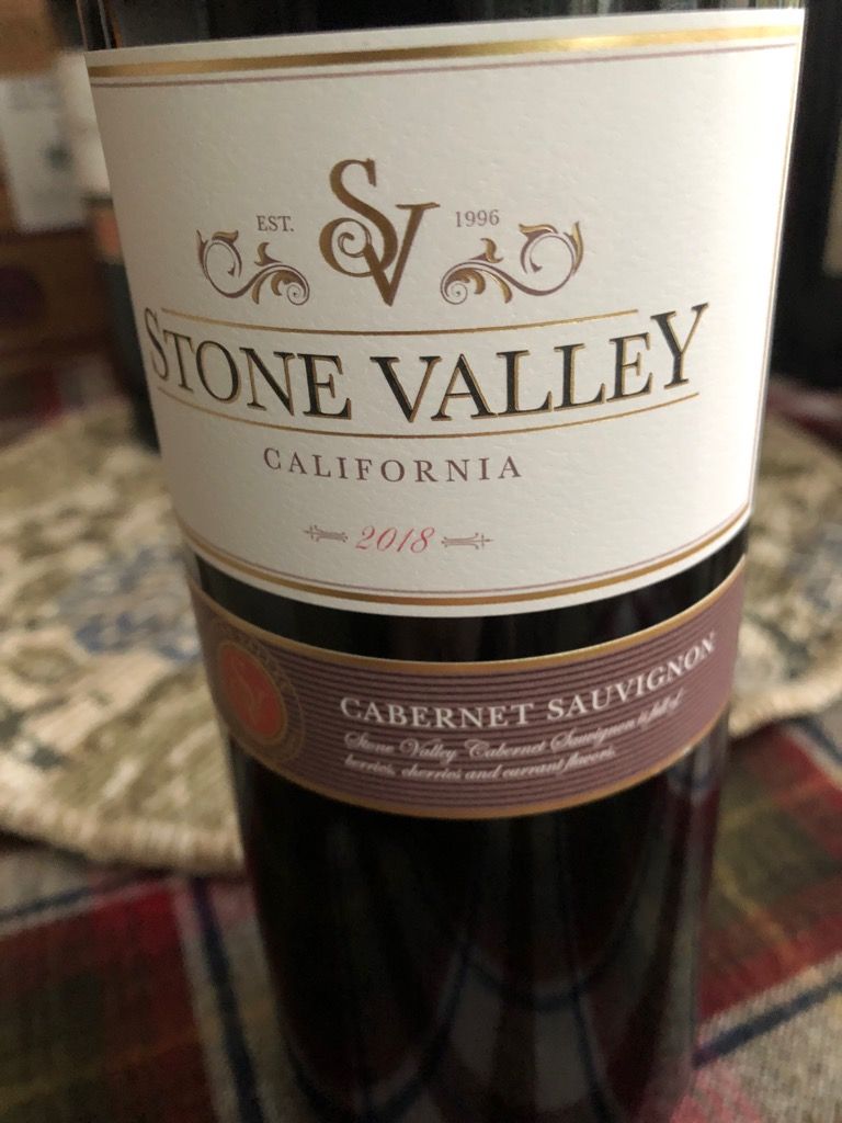 2018 Stone Valley Cellars Cabernet Sauvignon, USA, California ...
