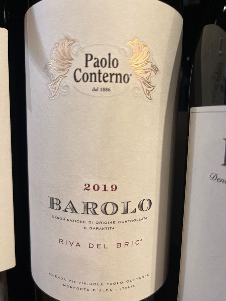 2019 Paolo Conterno Barolo Riva del Bric, Italy, Piedmont, Langhe ...