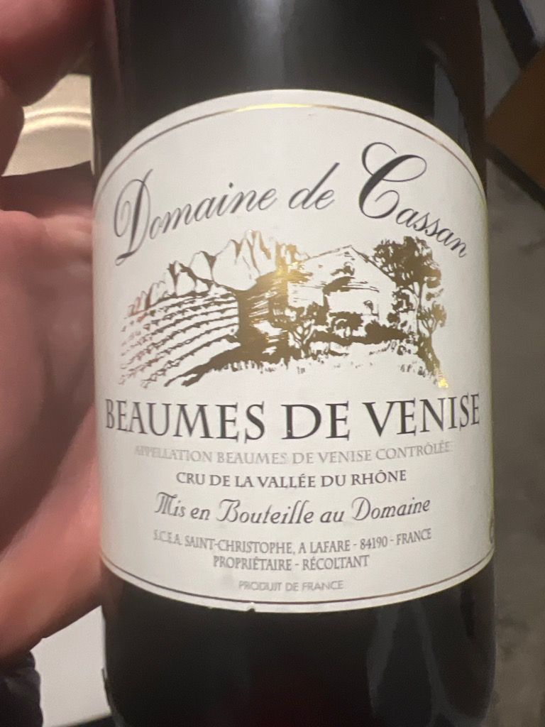 2019 Domaine de Cassan Beaumes-de-Venise Tradition, France, Rhône ...