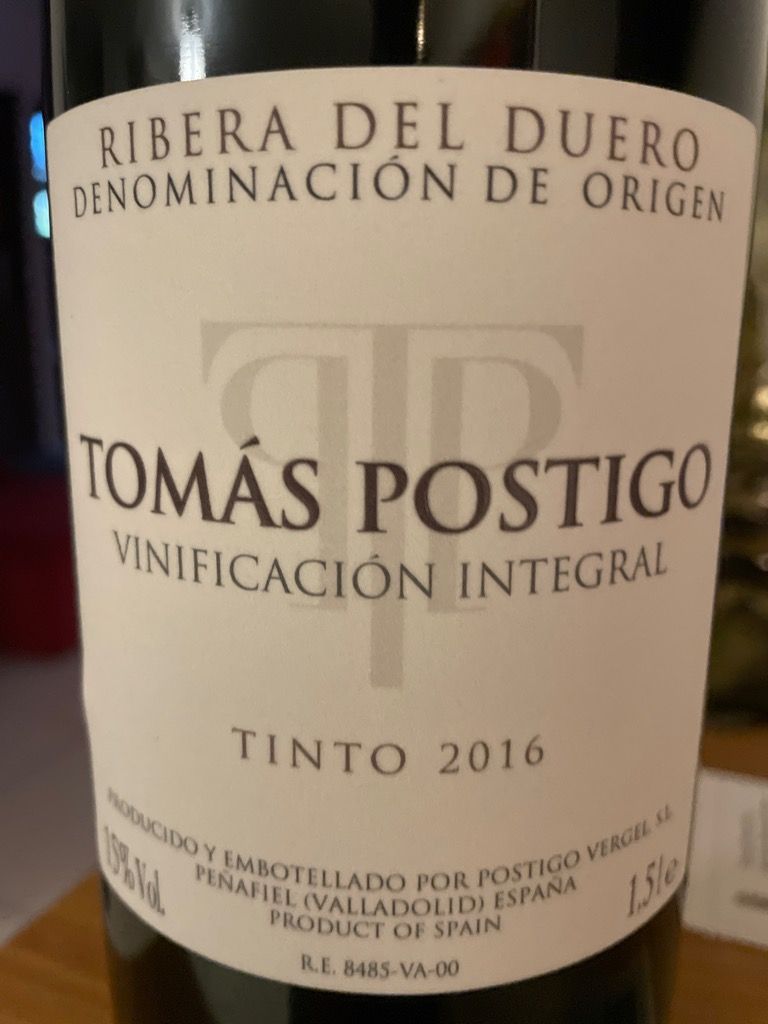 2017 Tomas Postigo Ribera del Duero Vinificacion Integral, Spain ...
