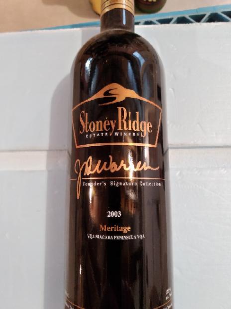 2003 Stoney Ridge Estate Winery Meritage Founder's Signature Collection ...
