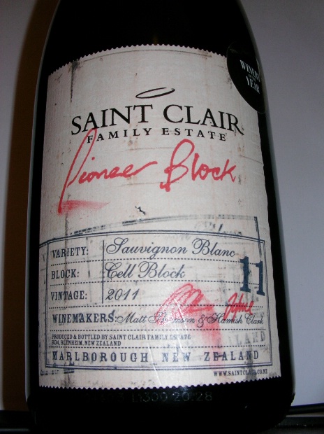2011 Saint Clair Family Estate Sauvignon Blanc Pioneer Block 11 Cell ...