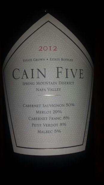 2015 Cain Vineyard & Winery Cain Five Reverse Blend, USA, California ...