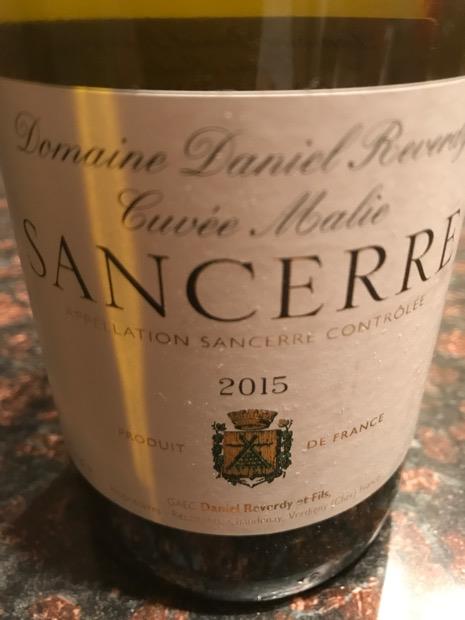 2015 Unknown Sancerre Cuvée Malie Domaine Daniel Reverdy, France, Loire ...