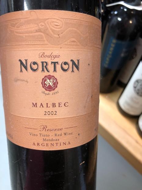2002 Bodega Norton Malbec Reserve, Argentina, Mendoza - CellarTracker