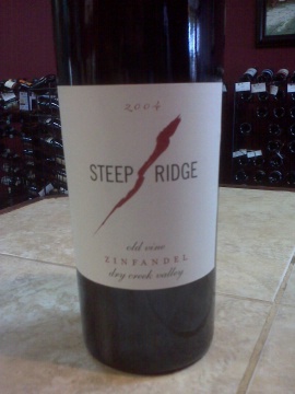 2004 Steep Ridge Old Vine Zinfandel, USA, California, Sonoma County ...