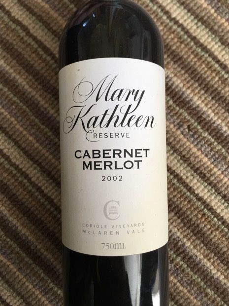 2002 Coriole Cabernet-Merlot Mary Kathleen Reserve, Australia, South ...